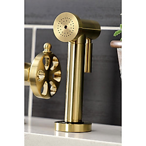 Kingston Brass KS2334RX Belknap Bridge Kitchen Faucet, Black Stainless