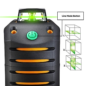 MOTORHEAD 165-Ft Self-Leveling 360-Degree Green Cross-Line Laser Level, Switchable Horizontal & Vertical Beams, IP 54, Pulse Mode w/Leveling Mini-Tripod, Batteries, Magnetic Target & Storage Bag
