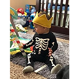 LDDCX Baby Birthday Party Crown Headband Hat, Knitted Hat Warm Beanie Cap.(LDZ28) (Yellow)