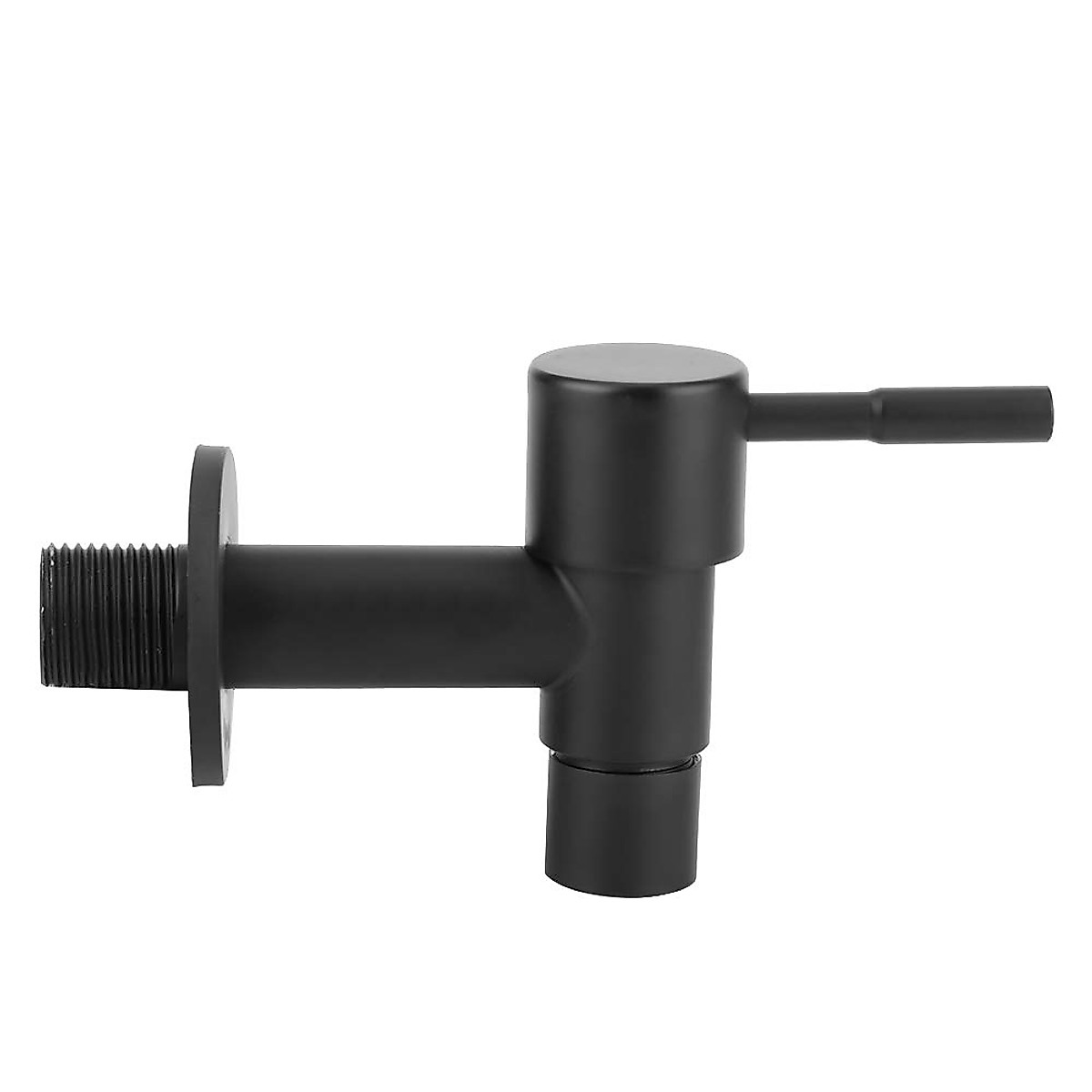 TOPINCN Single Cold Sink Faucets, G1/2in Male Thread Bathroom Stainless Steel Black Quick Single Cold Faucet Mop Pool Water Tap(Black Short mop Pool Faucet)