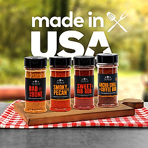 The Spice Lab BBQ Barbecue Spices and Seasonings Set - Ultimate Grilling Accessories Set - Gift Kit for Barbecues, Grilling, and Smoking - Great Gift for Men or Gift for Dad Made in the USA