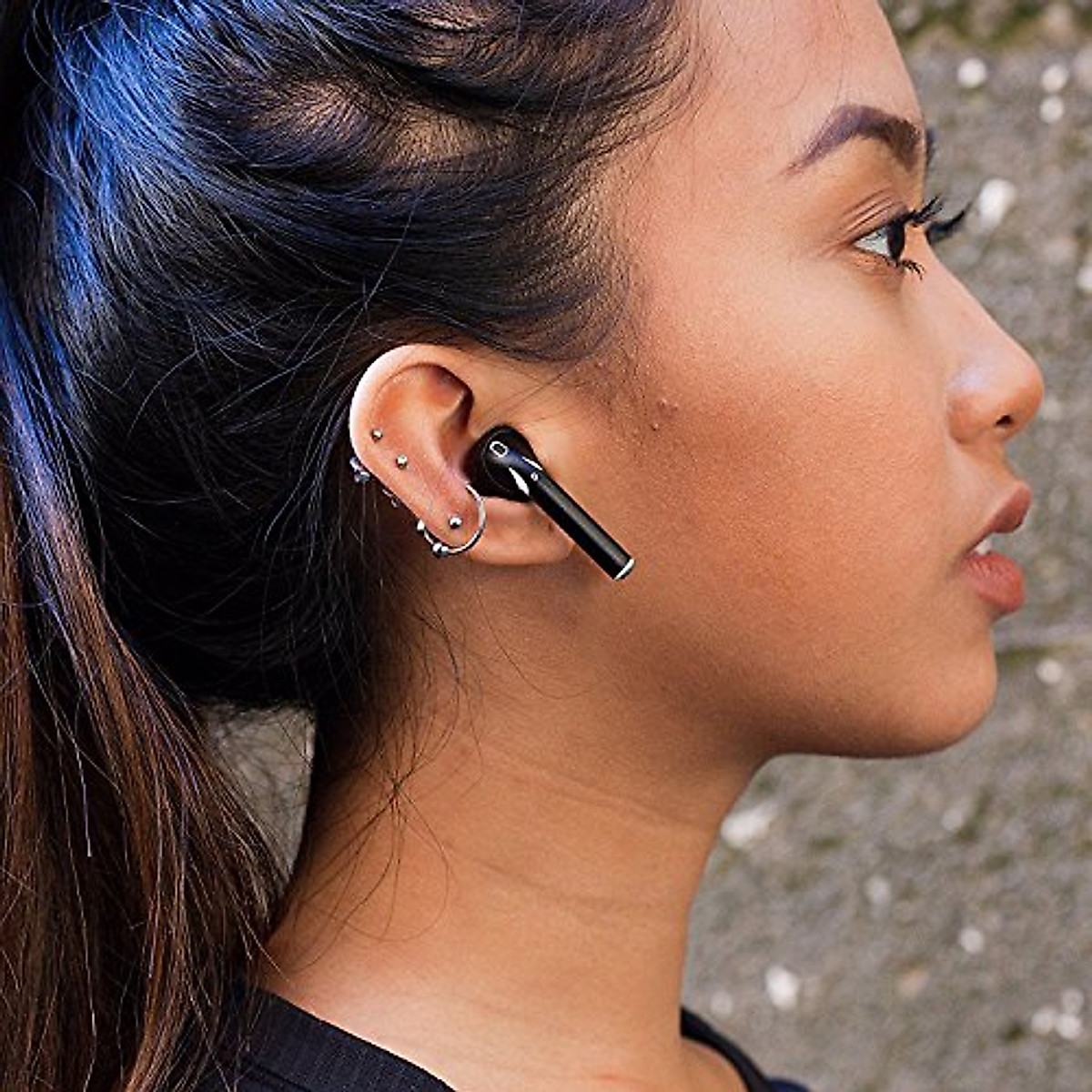 AirPod Skins, Silicone Charging Case Cover, Eartips Bundle (Matte Black)