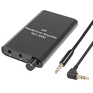 LVY Headphone Amplifier A010 Portable Headphone Amp 3.5mm Audio Rechargeable Two-Stage GAIN Switch HiFi Headphone Amplifier Compatible MP3/4, Phones, Computer and Various 3.5mm Audio Digital Devices