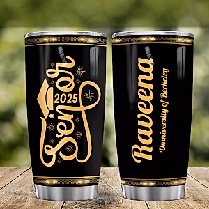 wowcugi Personalized Graduation Tumbler Senior Class Of 2025 Custom Cups with Lid 20oz 30oz Coffee Mugs Graduation Gifts Masters Tumblers for Men Women Graduating Daughter Son (Black)