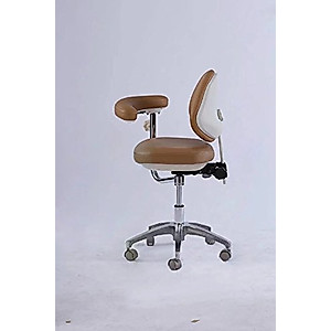 Aphrodite Dental Stool Assistant Stool Dental Assistant Chair with Armrest Micro Fiber Leather Height Adjustable by Purple-Violet