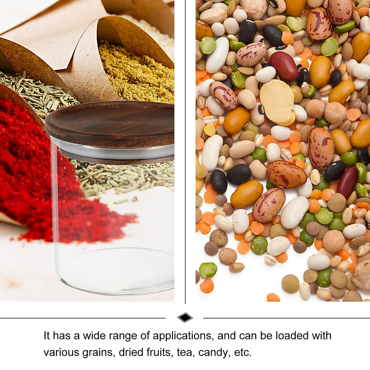 Mason Jars Mason Jars Glass Canister Jars Glass Kitchen Canisters with Airtight Bamboo Lid Cylinder Storage Containers for Flour Sugar Coffee Cookie Candy Snack and More 9. 5x13. 2 Terrarium/183 ( Col