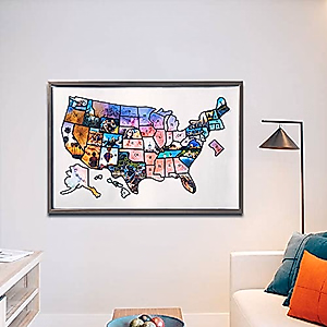 US Photo Map – 24 x 36 inch Light Watercolor United States Travel Memory Map – Personalize with Photos of the States You've Been To - Includes Cutting Stencils and Photo Cropping Website Access