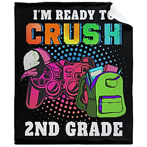 Gaming Blanket, I'm Ready to Crush 2nd Grade Back to School Video Game, Good Gift for Girl Boy, Extra Small 40" x 30" for Pet,Lightweight Flannel Soft and Comfortable, ARAHANT