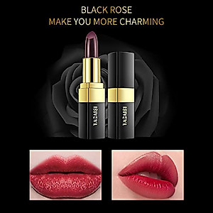 Lip Balm Lipstick, YACAISI Lip Stain Long Lasting Waterproof, Long Lasting Nutritious Lip Balm Lips Moisturizer Lipstick For Women (Black Rose)