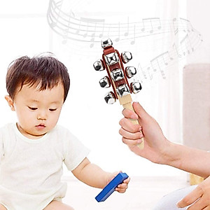 Sleigh Bell Stick, Jingles Bells, Smooth Durable Convenient for Dancing Beginners Concerts Parties