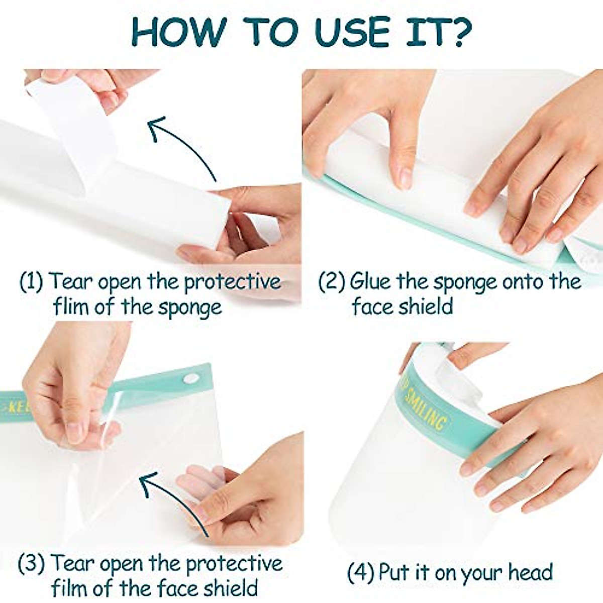 10 Pack Kids Face Shield, Anti-Fog Safety Child Face Shield Mask with Elastic Band & Foam, Children Face Shields for Kids Ages 3-12