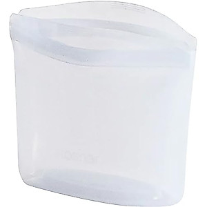 Stasher Premium Silicone Reusable Food Storage Bag, Clear | Microwave, Sous Vide, Dishwasher, Oven and Freezer Safe | BPA Free, Leak-free, Eco-friendly, 1-Cup Bowl
