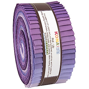Robert Kaufman RU-437-40 Strips Kona Cotton, Lavender Fields, 40 Piece, 2-1/2-Inch , Purple