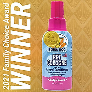 Bodhi Dog Natural Pet Cologne | Premium Scented Perfume Body Spray for Dogs and Cats | Clean and Fresh Scent | Natural Conditioning Qualities | Made in USA (Baby Powder, 4 Fl Oz)