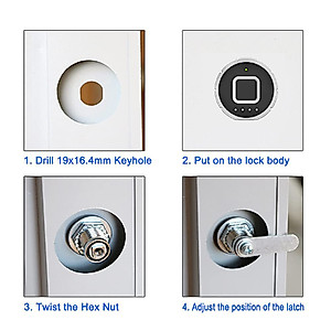 Fingerprint Drawer Lock eLinkSmart Phone App Cabinet Lock 30MM (27MM) Biometric Drawer Lock with 3 Sizes Tubular ​Cam 20 Fingerprints 1000+ App Users Support iOS Watch
