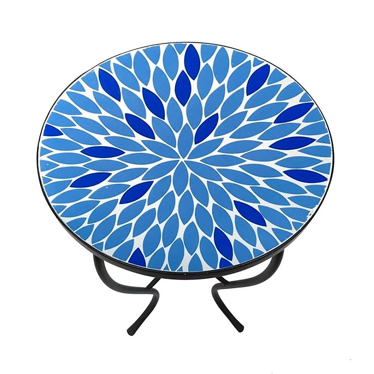 Saint Birch Lori Mosaic Folding Side Table (Dark Blues)