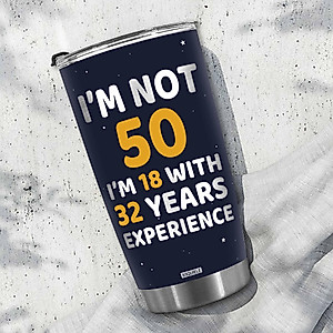 BSQUIELE 50th Birthday Gifts for Women, Men, Dad Mom - 50 Years Old Christmas Gift - 1974 Birthday Gifts Tumbler for Women - 50 Years Old Birthday Gift Travel Cup for Wife, Friend Sister, Her, Brother