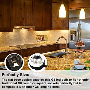 YKWCW G8 LED Bulb, 3W Equivalent to 20W-25W Halogen Bulb, T4 JCD Type Bi-Pin G8 Base, 120V Puck Light Bulbs for Under Cabinet Light, Under Counter Kitchen Lighting, 3000K Warm White （5 Pack）