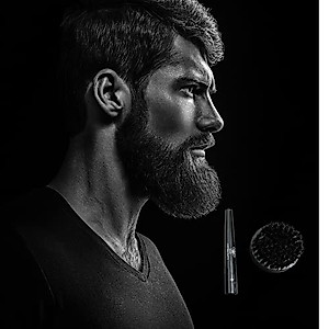 Natural Beard Pencil Filler pen for Men Beard Moustache, Water Proof Long Lasting Coverage, Repair Shape, Effective Enhance Facial Hair (BLACK)