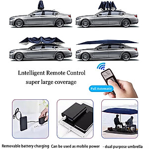 JJENXYYDS Fully-automatic Carport,Tent Movable Carport,Folded Portable Automobile Protection Car Umbrella Canopy,for Outdoor Tent,Remote Control Automatic,gray-4.5 * 2.3m