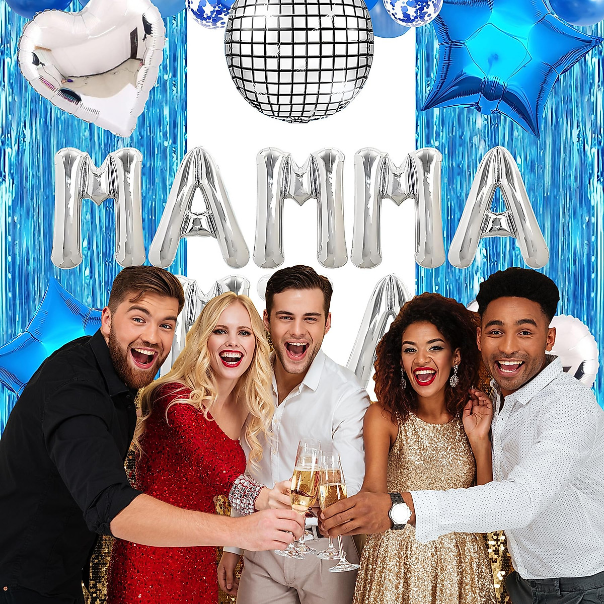 Mamma Mia Party Decorations - Mamma Mia Bachelorette Party, Disco Themed Party Decorations. Mamma Mia Backdrop Mamma Mia Party Supplies Decoration for Mamma Mia Party Bridal Shower Bachelorette Party