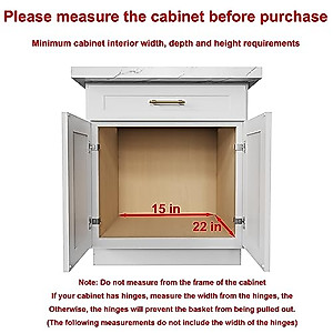 Sikarou Wood Pull Out Cabinet Organizer 14" W x 21" D, Heavy-Duty Sliding Drawers for Inside Cabinets Storage and Organization for Kitchen, Pantry, Bathroom