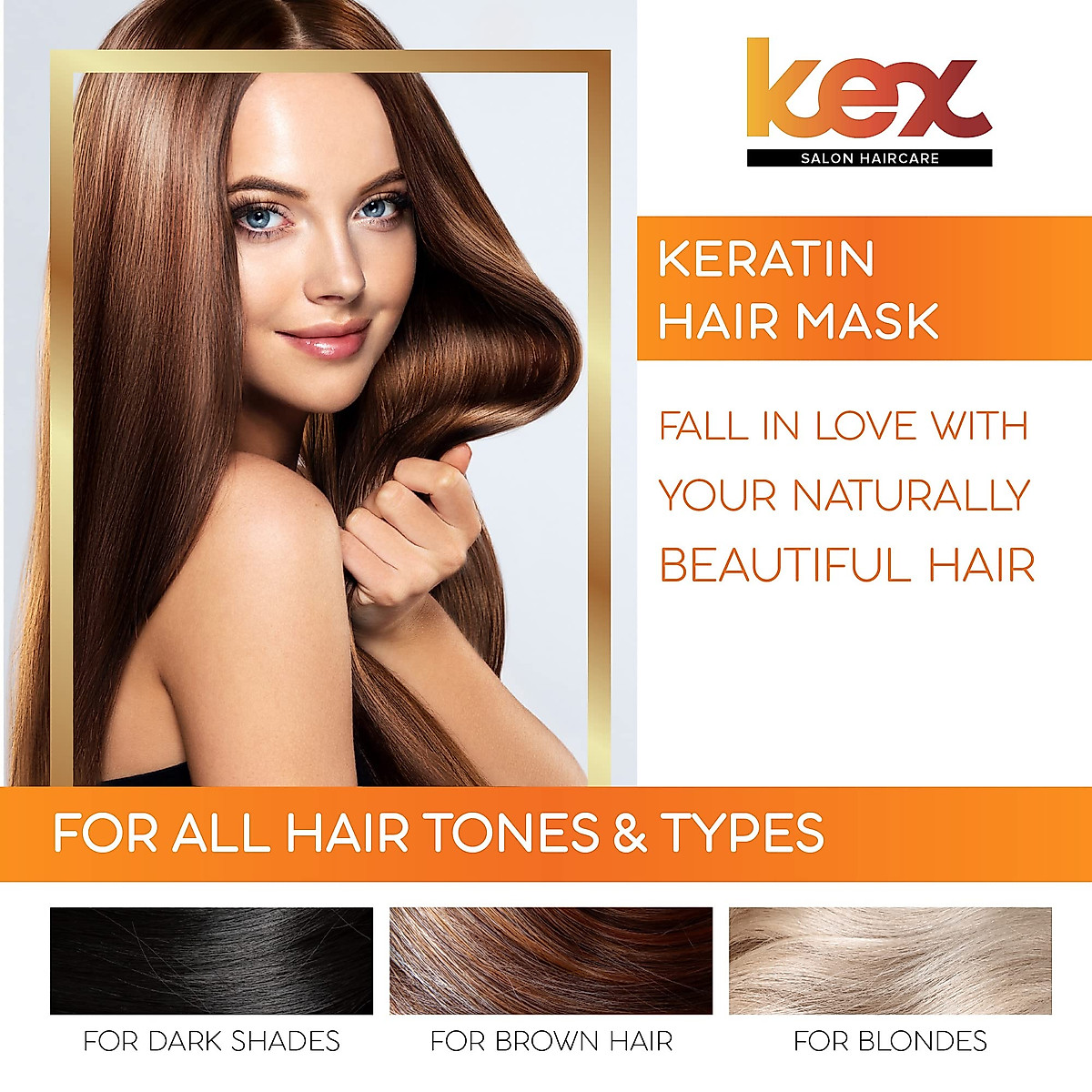 Keratin Hair Mask Made in USA with Natural Collagen & Biotin - Hair Repair Treatment for Dry & Damaged Hair and Growth - Save Color Treated Hair with Enriched Nourishment & Professional Care - 8 oz