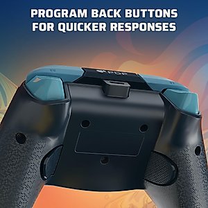 PDP Gaming REMATCH GLOW Enhanced Wired Controller Licensed for Xbox Series X|S/Xbox One/PC/Windows, Mappable Back Buttons, Advanced Customizable App - Blue Tide (Glow in the Dark)