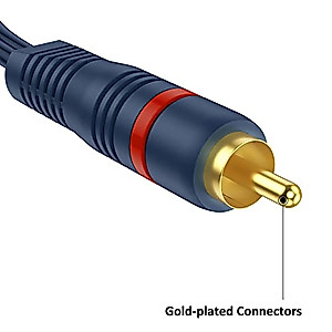 DteeDck RCA Splitter 1 Female to 2 Male 2 Pack, RCA Y Splitter RCA Audio Video Cable Splitter Adapter Dark Blue