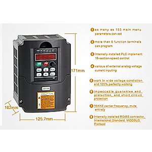 CNC Spindle Motor Kits, Square 110V 1.5KW Air Cooled Spindle Motor, 1.5KW VDF, 2.75Inch bruches, 40Inch Electric Wire,13 pcs ER11 Collets for CNC Router Engraving Milling Machine