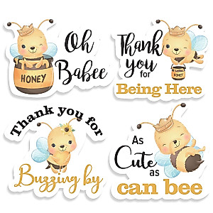 Cute Honey Bumble Bee Baby Shower Thank You Stickers Labels,Party Decorate Watercolor Stickers for Mommy to Bee Baby Shower Birthday Party Favor Label Decorations(10 in,80 Labels)