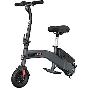 Razor UB1 Seated Electric Scooter - 8" Air Filled Front Tire, Adjustable Seat, Lightweight and Compact Design, 36V Electric Power, 250W Motor, Up to 13.5 mph, Black