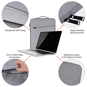 14 Inch Case for HP 14 Laptop/HP Chromebook X360/ EliteBook 840/ Stream 14, Lenovo Yoga C940 C740/ IdeaPad 14, Acer Swift 3/Acer Chromebook 14, Dell Inspiron 14 (Light Grey)