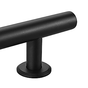 FaithLand 12" Heavy Duty Pull and Flush Door Handle Set in Black, Sliding Barn Door Handle - Fit Doors Up to 2 3/8''