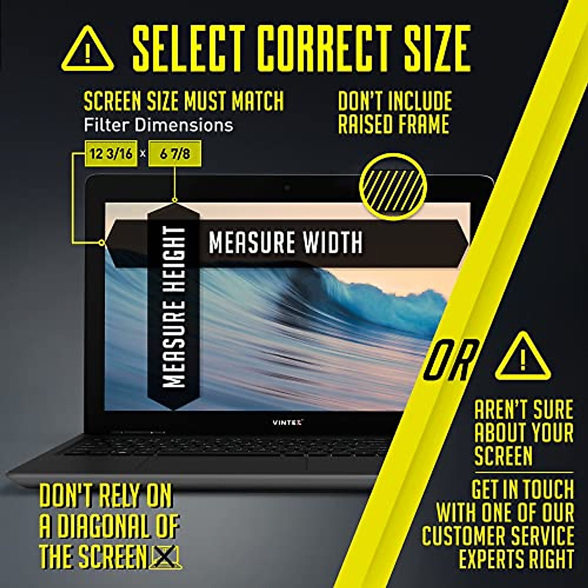 VINTEZ 14 Inch - 16:9 Aspect Ratio - Laptop Privacy Screen Filter for Widescreen Laptop - Anti-Glare - Anti-Scratch Protector Film - Data Confidentiality Shield