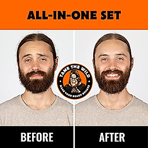 Tame the Wild's Deluxe Beard Grooming Kit - Includes Orange Walnut Beard Wash, Two Premium Beard Oils, & Two Beard Balms in Sandalwood & Citrus Scents - Beard Growth Kit for Men - Gift Set