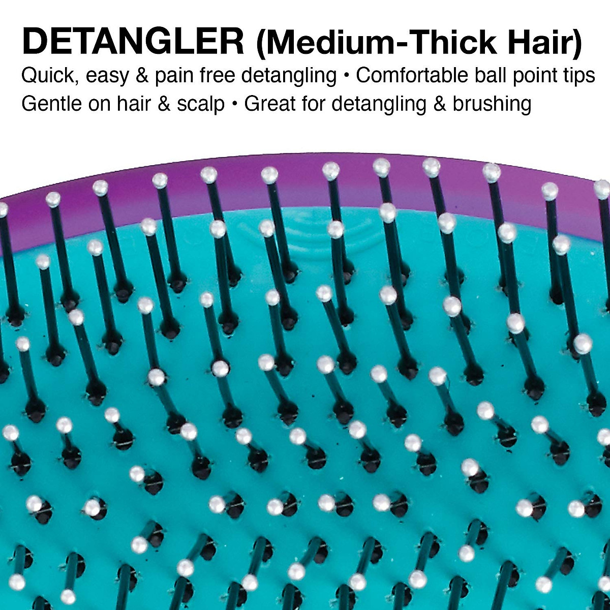 Olivia Garden OG Brush Detangler, pocket-size, perfect for travel and on-the-go, removable cushion, scalp hugging shape massages the scalp, for wet or dry hair, for women, men and children, Purple