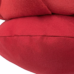 JWH 3D Flower Throw Pillow Cover Aesthetic Decorative Rose Floral Accent Pillow Case Round Cushion Handmade Pillowcase Couch Bed Living Room Chair Bedroom with Insert 14 Inch Red