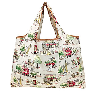 allydrew Large Foldable Tote Nylon Reusable Grocery Bag, 3 Pack, Expedition