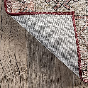nuLOOM 4' x 6' SpinClean Machine Washable Stain-Resistant Area Rug with Non Slip Backing, Low Profile for Living Room, Bedroom, and Dining Room, Emani Multi
