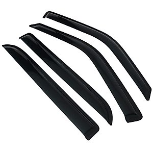 IKON MOTORSPORTS Tape On External Window Visor, Compatible with 1997-2017 Ford Expedition 1998-2017 Lincoln Navigator, Acrylic Smoke Tinted 4PCS Sun Rain Shade Guard Wind Vent Air Deflector