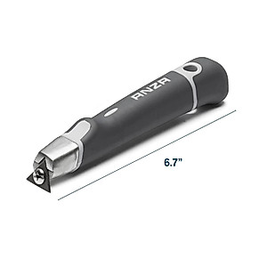 Anza ® | Scraper with razor sharp blades and convenient holster | Comfortable, ergonomic & versatile tool to scrape paint and clean intracate surfaces | 4 different shapes of blades included