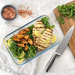 JoyFul by JoyJolt 8pc Glass Bakeware Set. 4x Baking Pan Dishes and 4x Baking Dish Lids for Kitchen Storage, Deep Baking Sheet, Oven Tray, Rectangle Casserole Dish, Lasagna Pans, Cake Baking Sheets