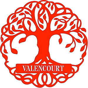 Tree of Life Personalized Metal Wall Sign | Custom Metal Name Sign | Personalized Last Name Sign | Door Hanger | Indoor Outdoor Metal Wall Decor Sign | Wedding Gift | Family Monogram Sign Made in USA