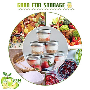 FRUITEAM 4 oz 12 PACK Mini Mason Jars with Lids and Bands, Quilted Crystal Jars Ideal for Food Storage, Jam, Body Butters, Jelly, Wedding Favors, Baby Foods