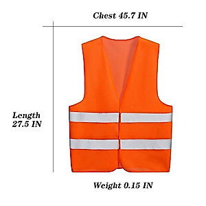 10 Pack Mount Marter safety vest reflective running vest for men and women, 360° super bright, High visibility & Long distance, Orange safety reflective vest for traffic, construction and outdoor work