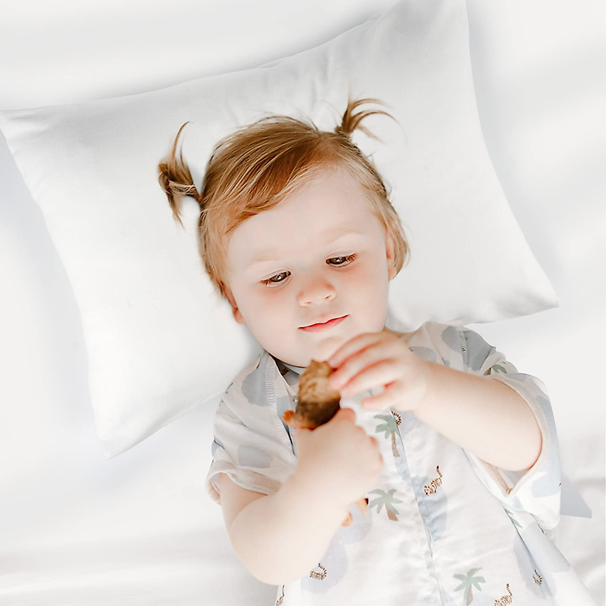 Zenssia Organic Cotton Toddler Pillowcase/Travel Pillowcase Pack of 2 Set 13x18 Inches with Envelope Closure - Soft & Breathable Baby Pillow Case Cover Solid Gray