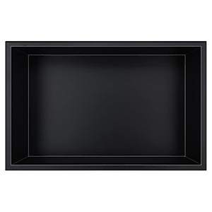 Qeke Stainless Steel Shower Bathroom Wall Niche, Recessed Shower Niche Ready for Tile 18"x12", Storage Wall Niche for Shampoo, Matte Black