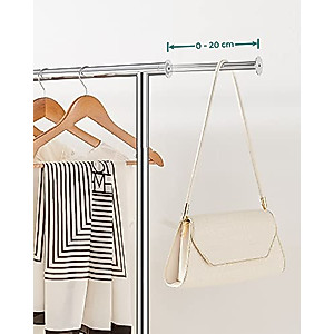 SONGMICS Heavy Duty Metal Clothes Rail with Shoes Shelf, Maximum Load of 50 kg, one Rod, Silver
