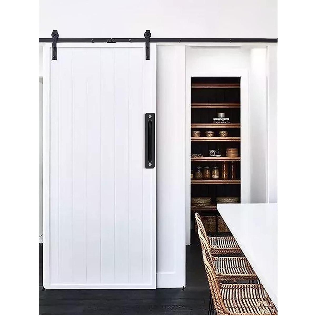 szhdxsy Pack of 2 Aluminium Alloy Sliding Barn Door Handle, Sliding Door Pull Handle,high Performance Handle, Cabinet Door Handles, Drawer knobs, Kitchen Handles,Cabinet Door knobs，Black